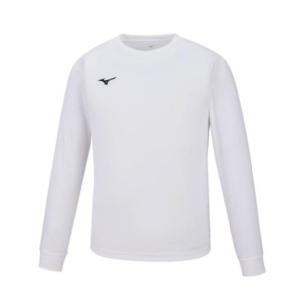 さらっとした生地感が特徴のユーティリティウェア■メーカー：ミズノ MIZUNO■品名：ナビドライTシャツ（長袖・丸首・メンズ）■品番：32MA1195■カラー：01（ホワイト×ブラック）■サイズ：S・M・L・XL■実寸：L寸　胸周り：110...
