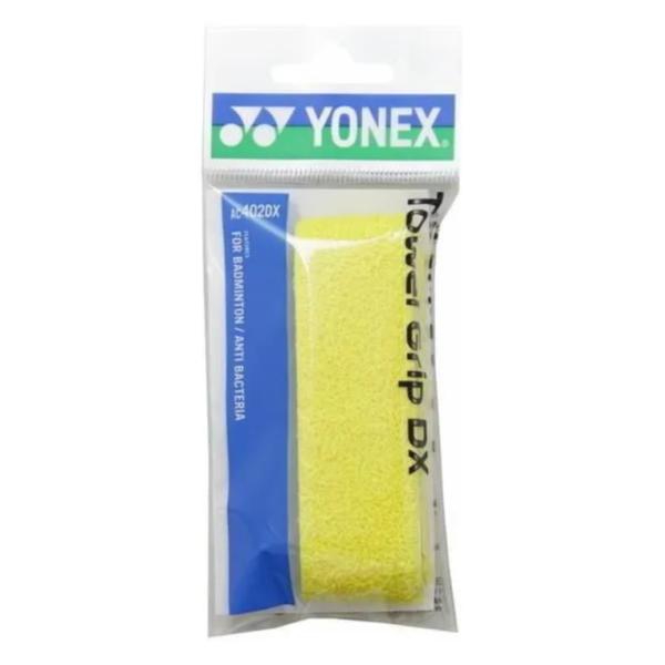 YONEX　グリップテープ　タオルグリップDX　AC402DX　イエロー　※3本セット吸水性に優れる綿100%抗菌加工で清潔快適仕様：長尺対応、吸汗、抗菌、1本用素材：綿サイズ：30×740×1.35(mm)原産地：日本※3本セットです。※...