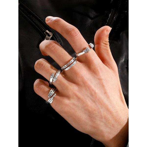 詳細 : ラインストーン着用時期 : デイリー要素 : 蛇スタイル : カジュアル素材 : ステンレス鋼性別 : 男性カラー : シルバー