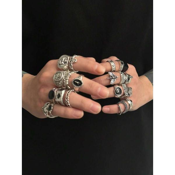 磁気 : No着用時期 : デイリー要素 : スカルスタイル : ゴシックカラー : アンティークシルバー素材 : 亜鉛合金性別 : 男性