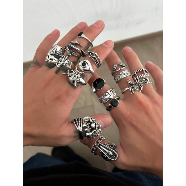 磁気 : No着用時期 : デイリー要素 : スカルスタイル : ゴシックカラー : シルバー素材 : 亜鉛合金性別 : 男性