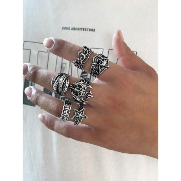 磁気 : No着用時期 : デイリー要素 : スカルスタイル : ゴシックカラー : アンティークシルバー素材 : 亜鉛合金性別 : 男性