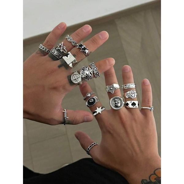 磁気 : No着用時期 : デイリー要素 : レタースタイル : カジュアルカラー : アンティークシルバー素材 : 亜鉛合金性別 : 男性