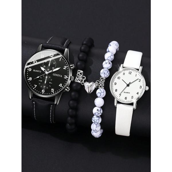詳細 : レター, 番号ストラップ素材 : PUレザー要素 : カップルスタイル : カジュアル着用時期 : ホリデークオーツ時計 表示タイプ : ポインター特徴 : その他時計の形状 : ラウンドストラップの色 : ブラック&amp;ホワ...