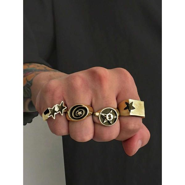 磁気 : No着用時期 : デイリー要素 : スタースタイル : ゴシックカラー : Yellow Gold素材 : 亜鉛合金性別 : 男性