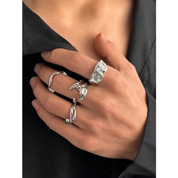 着用時期 : デイリー要素 : 幾何学スタイル : ヒップホップカラー : シルバー素材 : 亜鉛合金性別 : 男性