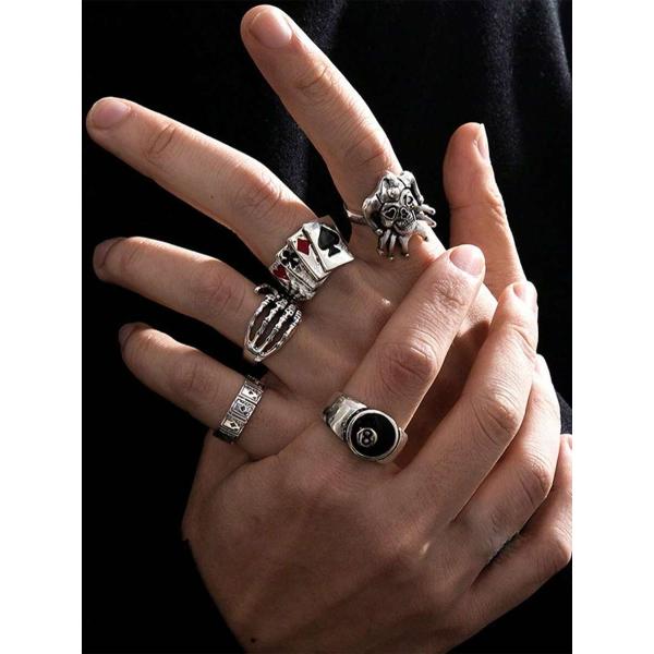 着用時期 : デイリー要素 : ハロウィンスタイル : ゴシックカラー : アンティークシルバー素材 : 銅合金性別 : 男性