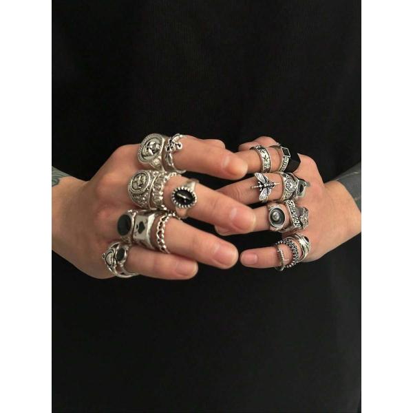 着用時期 : デイリー要素 : 幾何学スタイル : パンクカラー : アンティークシルバー素材 : 亜鉛合金性別 : 男性