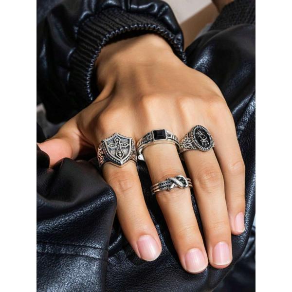 磁気 : No詳細 : ラインストーン着用時期 : デイリーパターンタイプ : カラーブロックタイプ : リングセットカラー : アンティークシルバー素材 : 亜鉛合金スタイル : パンクメッキ : 貴金属メッキなし