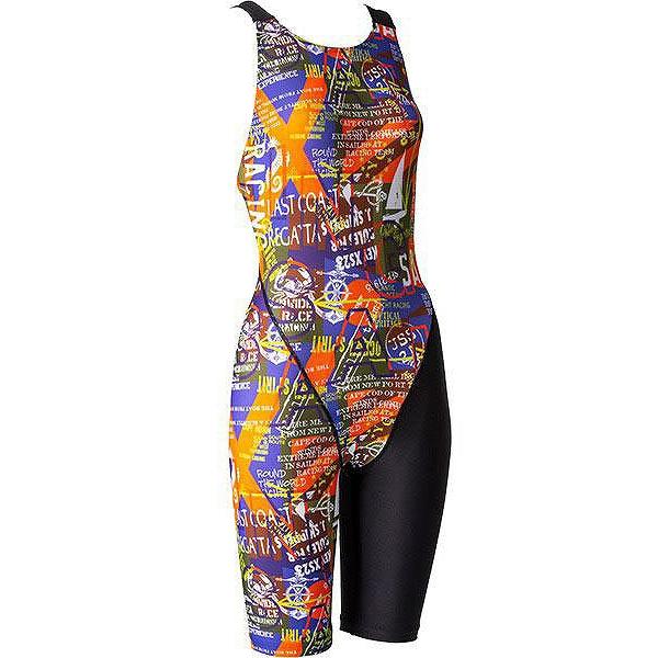 オリジナルニット素材「FLAT EDGE（フラットエッジ）」を前面に採用。全体に超撥水加工と特殊プレス加工を施し、水中での軽量化と流水抵抗軽減を実現。素材のキックバック性が高く、レース中の筋肉の振動を抑制。着脱しやすい柔らかな水着を重視する...