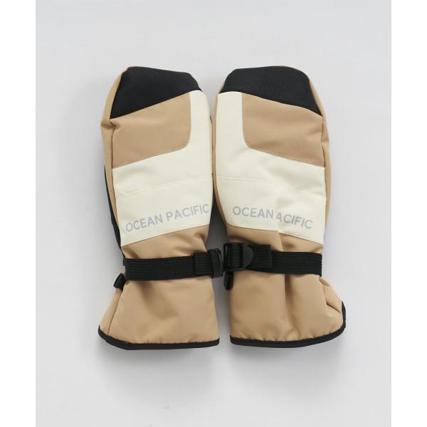 【商品名】OceanPacific レディース スノーグローブ【カラー】BEG【素材】ポリエステル、合成皮革、ポリウレタン【サイズ】（cm）M/全長26、幅24L/全長27.5、幅25【特長】スキーやスノーボードなどウィンタースポーツを快適...