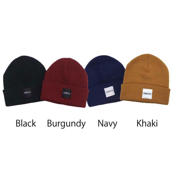 冬の防寒マストアイテムのニットビーニー。アクリル素材のビーニーで肌触りも柔らかなニット帽子です。メンズ、レディース問わず使えるユニセックス仕様。折り返し部分にさりげなくスミスロゴ入りです。シンプルながらワンポイントのおしゃれなビーニーは、ス...