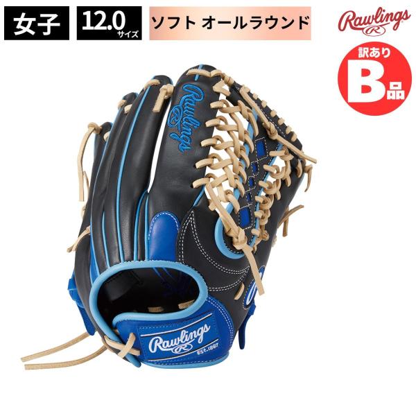 【商品名】GS4HDR34B品 ソフトボール グラブ 女子 オールラウンド HOH DP COLORS for WOMEN レディース【カラー】B×RYブラック×ロイヤル【サイズ】11.5サイズ【素材】表革／天然皮革、裏革／天然皮革【特徴】...