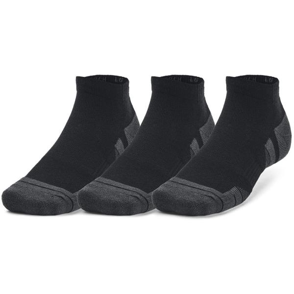 【商品名】UA PERFORMANCE TECH LOW CUT SOCKS （3P） / UAパフォーマンステック ローカット ソックス （3足セット）【カラー】001 / Black / Black / Jet Gray【素材】ポリエス...
