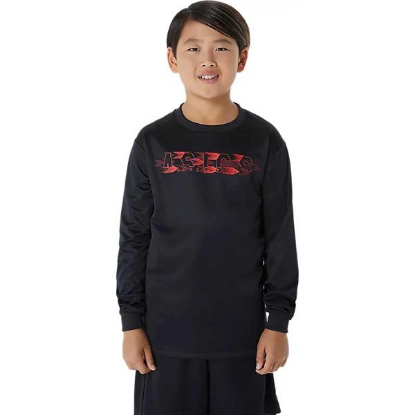 【商品名】ジュニア長袖シャツ（フロントプリントロゴ） ジュニア キッズ 子ども バスケットボール バスケ ミニバス 長袖Tシャツ ロングTシャツ ロンT トップス・吸汗速乾素材を使用しており、肌面をドライで快適さを追求しています。・前身にA...