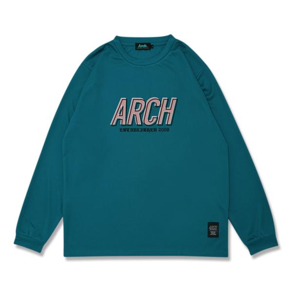 【商品名】Arch shade logo L/S tee メンズ レディース ユニセックス バスケットボール 長袖Tシャツ ロングTシャツ ロンT ドライTシャツ 吸汗速乾 トップス 練習着・スポーティーなグラフィックロゴを配置したDRY-...