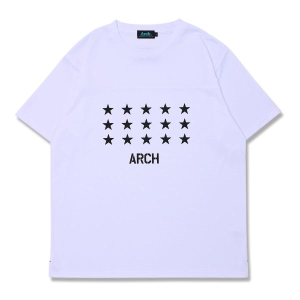 【商品名】Arch stencil star tee メンズ レディース ユニセックス バスケットボール バスケ 半袖 Tシャツ 半袖Tシャツ トップス 練習着【カラー】white【素材】ポリエステル100%【サイズ】サイズ /着丈/身幅/...