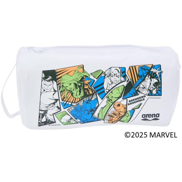 MARVEL(マーベル)デザインのプルーフバッグ。1つ持っているとスイマーに便利なラウンド型。プールで泳いだあとに濡れた水着やキャップ、セームタオルなどを収納するのに便利。また、バッグインバッグがしやすいサイズのため、トレーニングに行くとき...