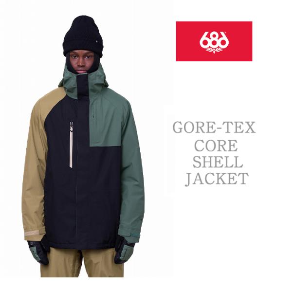 日本正規品 スノーボード ウェア ジャケット シックスエイトシックス 686 GORE-TEX CORE JACKET Cypress Sage Colorblock ゴアテックス 山崎恵太 メンズ 24-25 爆買