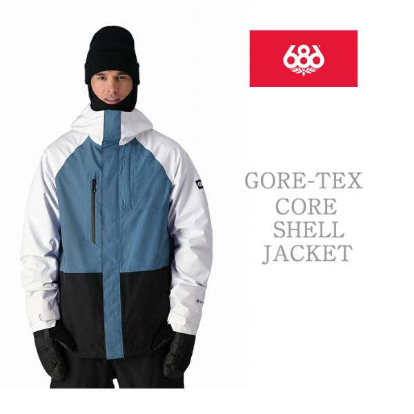 日本正規品 スノーボード ウェア ジャケット シックスエイトシックス 686 GORE-TEX CORE JACKET White Colorblock ゴアテックス 杉本幸士 メンズ 24-25 爆買