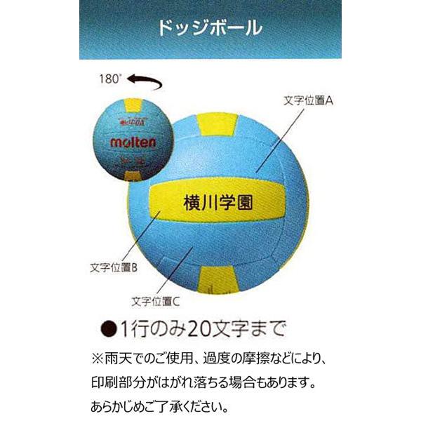 全日本ドッジボール選手権全国大会試合球3号軽量320〜340ｇドッジボール5000軽量　D3C5000-L（水色のボール）に学校名・チーム名をボールに名入れしてのお渡しです。所定位置にネーム加工（センター揃え）します。同じ内容のネーム加工2...