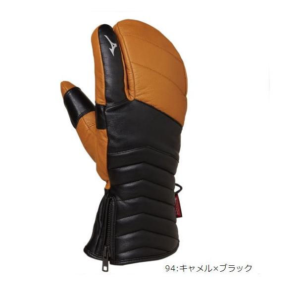 ブレスサーモ×GOREで濡れにくく、あたたかい、握りやすい3本指グラブカラー　09ブラックサイズ　LL（25.5〜26.5cm）素材 表地本体　やぎ革指マチ・掌部　合成皮革裏地：ナイロン100％中綿：ポリエステル100％甲部内側芯地：ポリエ...