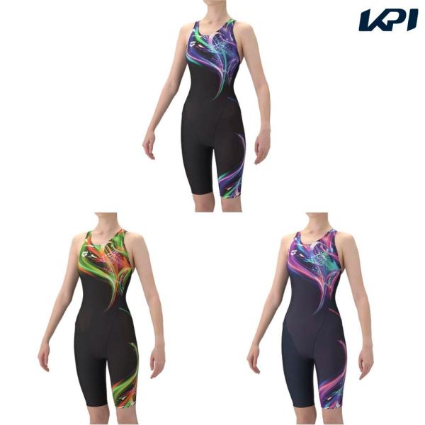 アリーナ ARENA 水泳水着 レディース   フィットネスワンピーススパッツ オープンバック・ハーフレッグ・ピッタリパッド  AS6SWF11L