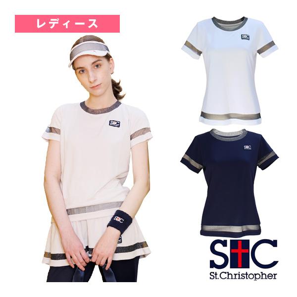 セントクリストファー テニス・バドミントンウェア（レディース） グリッターレースゲームシャツ／レディース（STC-BDW2371）「テニス・ソフトテニス・バドミントン・野球・ソフトボール・卓球・ランニング専門店」