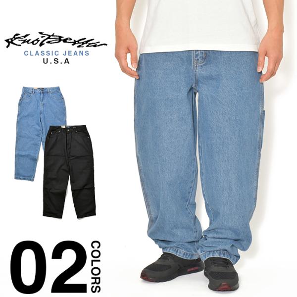ノーベター デニムパンツ メンズ バギーパンツ KNO BETTA 999 BAGGY DENIM PANTS ワイドデニム ワイドパンツ 大きいサイズ ビッグシルエット USモデル ゆったり 太め ストリート ブランド ダボパン LA G...