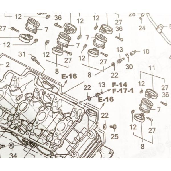 ホーネット250(MC31)　インシュレーター(インテークマニホールド　インマニ)　1台分　図中(7番)　16211-KEA-000販売内容は以下になります。●図中(7番)　16211-KEA-000  4個<同じ商品を２個以上または...