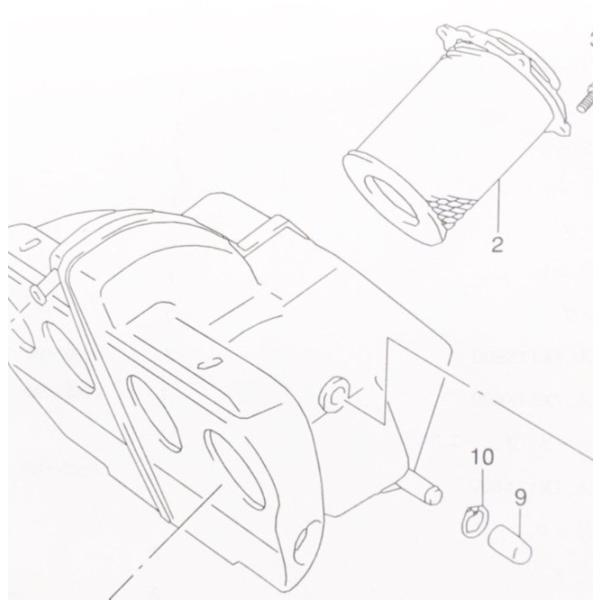 スズキ純正部品　イナズマ400(GK7BA)　エアクリーナー (エアエレメント　エアフィルター)　図中(2番)　13780-01D51 (13780-01D50より品番統一)　販売内容は以下になります。●図中(2番)　13780-01D51...