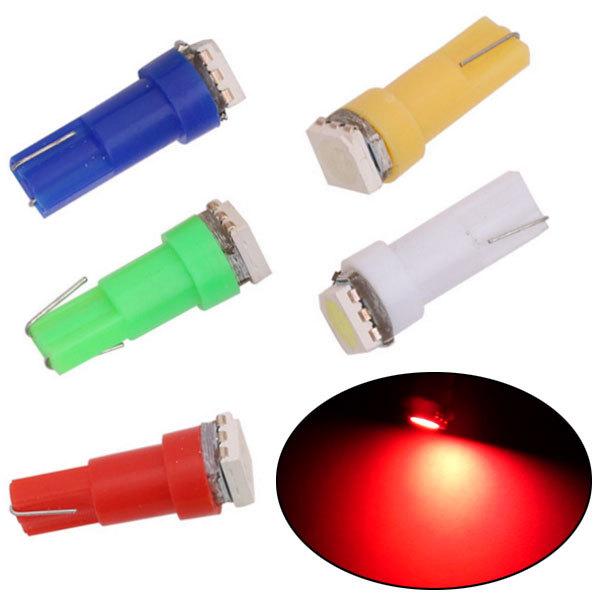 電源：12V専用サイズ：約 幅 6mm×長さ 19mm1SMD T5 LEDウェッジ参考取付位置：メーター球　インジケーター球　シガーライター球　エアコンパネル・灰皿内照明など【注意事項】※お車の適合に関してはご自身にてご確認お願い致します...