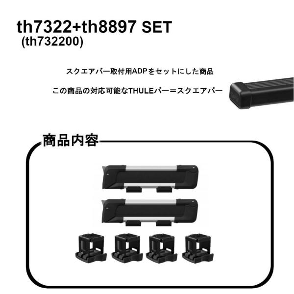 Thule SnowPack th7322  | スーリー スノーパック th7322とスクエアバー取付用アダプターth8897のSET商品スクエアバーにSnowPackを利用する方はこのSET商品をご購入ください※ご自身がご注文したことで...