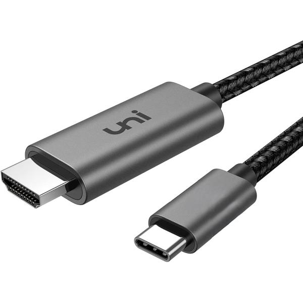 uni Type C HDMI 変換ケーブル [4K/60Hz Thunderbolt3] USB C MacBook Pro/Air iPad Pro　 1.8m◆中古品です。◆送料無料です。ポスト投函ですので、時間指定できかねます。◆写...