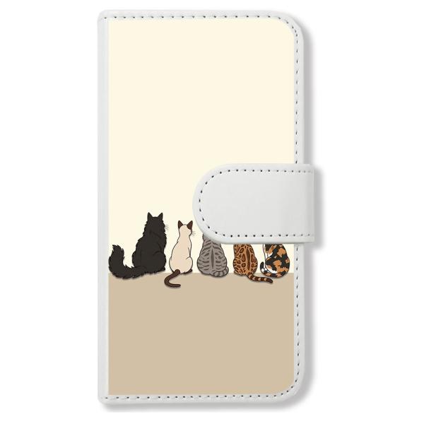 ●商品説明●【商品名】iPhone15 Pro Max 2023? 手帳型(ホワイトｘ猫ちゃんたち) ねこ 後ろ姿 しっぽ アニマル ダイアリータイプ 横開き カード収納 フリップ カバー【対応機種】iPhone15 Pro Max 202...