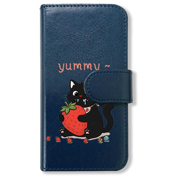 ●商品説明●【商品名】OPPO Find X2 Pro OPG01 手帳型(ネイビーｘ黒ねこ) 黒ねこ 食いしん坊にゃんこ アニマル ダイアリータイプ 横開き カード収納 フリップ カバー【対応機種】OPPO Find X2 Pro OPG...