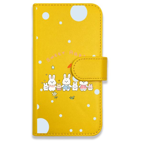 ●商品説明●【商品名】OPPO Find X2 Pro OPG01 手帳型(イエローｘうさぎ家族) うさぎ かわいい 兎 キャラクター イラスト 家族 韓国 おしゃれ ダイアリータイプ 横開き カード収納 フリップ カバー【対応機種】OPP...