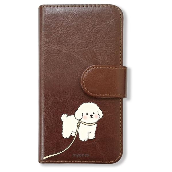 ●商品説明●【商品名】SC-01K/SCV37 Galaxy Note8 手帳型(ブラウン×ワンちゃん) 犬 散歩 トイプードル ビションフリーゼ キャラクター ダイアリータイプ 横開き カード収納 フリップ カバー【対応機種】SC-01K...