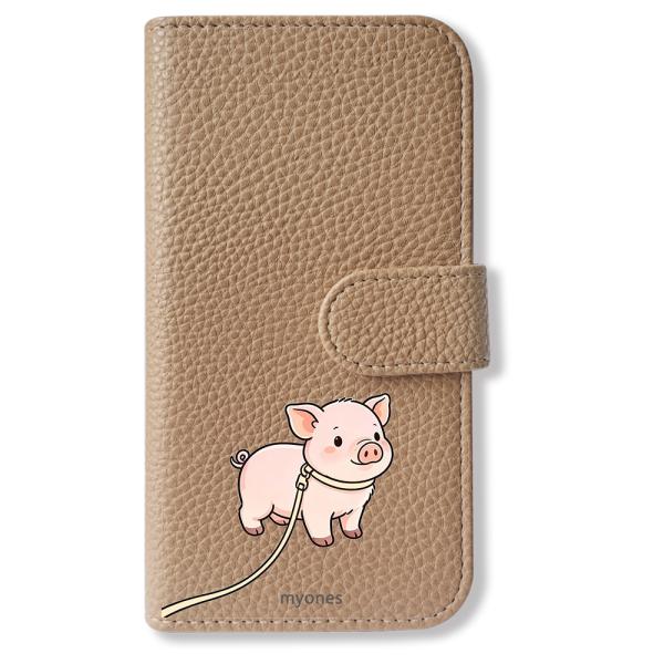 ●商品説明●【商品名】SC-01K/SCV37 Galaxy Note8 手帳型(グレージュｘブタ) ぶた 散歩 ブタ 豚 キャラクター おしゃれ かわいい ダイアリータイプ 横開き カード収納 フリップ カバー【対応機種】SC-01K/S...