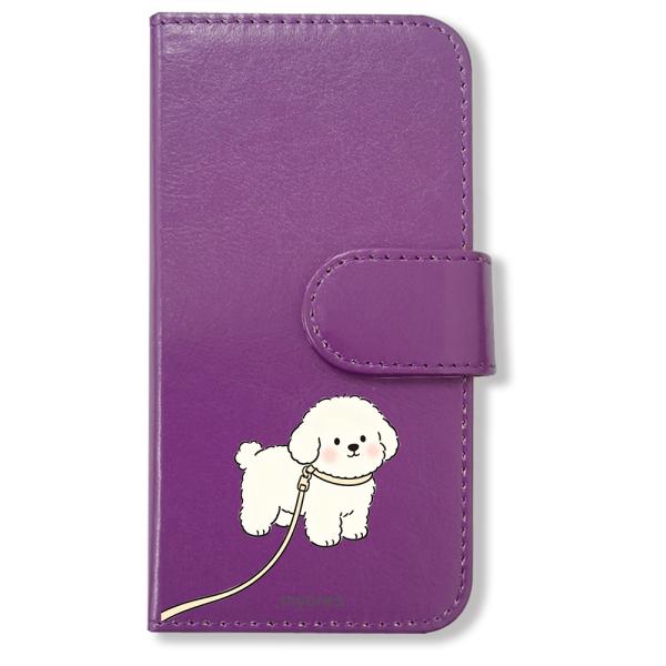 ●商品説明●【商品名】SC-01K/SCV37 Galaxy Note8 手帳型(パープル×ワンちゃん) 犬 散歩 トイプードル ビションフリーゼ キャラクター ダイアリータイプ 横開き カード収納 フリップ カバー【対応機種】SC-01K...