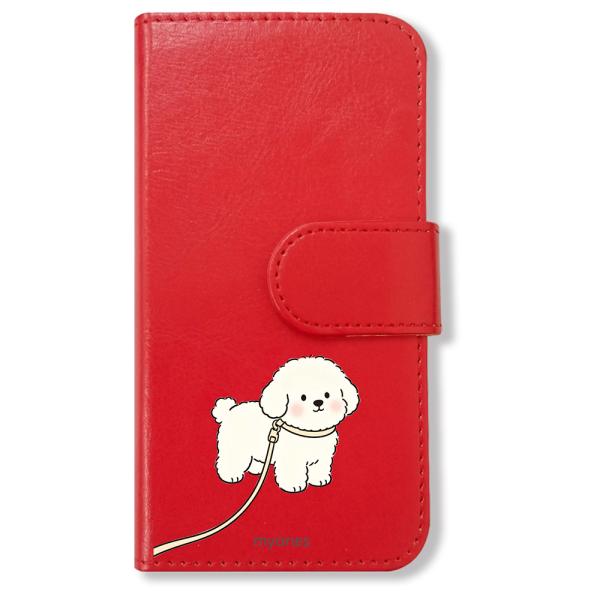 ●商品説明●【商品名】SC-01K/SCV37 Galaxy Note8 手帳型(レッド×ワンちゃん) 犬 散歩 トイプードル ビションフリーゼ キャラクター ダイアリータイプ 横開き カード収納 フリップ カバー【対応機種】SC-01K/...