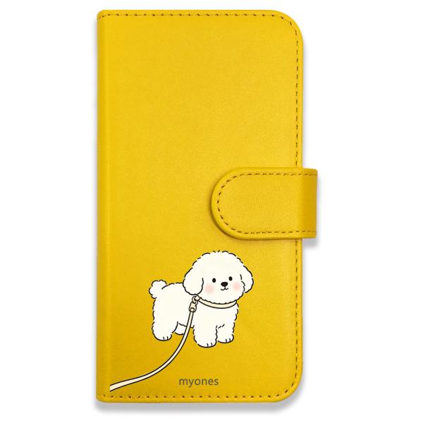 ●商品説明●【商品名】SC-01K/SCV37 Galaxy Note8 手帳型(イエロー×ワンちゃん) 犬 散歩 トイプードル ビションフリーゼ キャラクター ダイアリータイプ 横開き カード収納 フリップ カバー【対応機種】SC-01K...