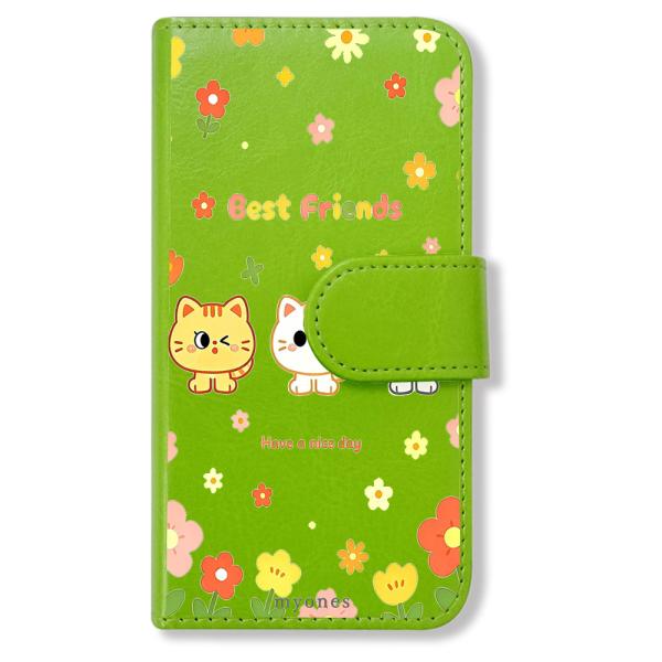 ●商品説明●【商品名】Galaxy S21 Plus 5G SCG10 手帳型(グリーンｘ三匹の猫)猫 可愛い ゆるかわ イラスト お花 フラワー 韓国 おしゃれ ダイアリータイプ 横開き カード収納 フリップ カバー【対応機種】Galax...