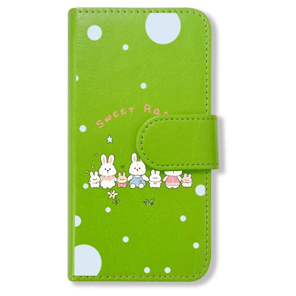 ●商品説明●【商品名】Galaxy S21 Plus 5G SCG10 手帳型(グリーンｘうさぎ家族) うさぎ かわいい 兎 キャラクター イラスト 家族 韓国 おしゃれ ダイアリータイプ 横開き カード収納 フリップ カバー【対応機種】G...