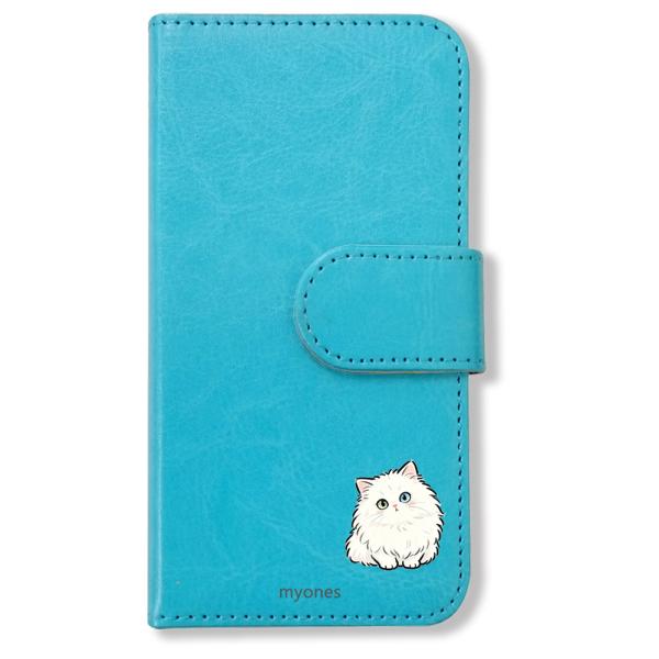 ●商品説明●【商品名】AQUOS zero2 SH-01M SHV47 手帳型(ブルーｘ白猫) ペルシャ オッドアイ 白猫 ねこ 猫柄 おしゃれ かわいい ゆるかわ ダイアリータイプ 横開き カード収納 フリップ カバー【対応機種】AQUO...