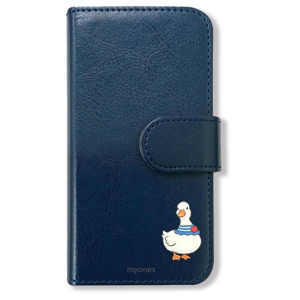 ●商品説明●【商品名】AQUOS zero2 SH-01M SHV47 手帳型(ネイビーｘコールダック) アヒル ダック かわいい ゆるかわ イラスト ダイアリータイプ 横開き カード収納 フリップ カバー【対応機種】AQUOS zero2...