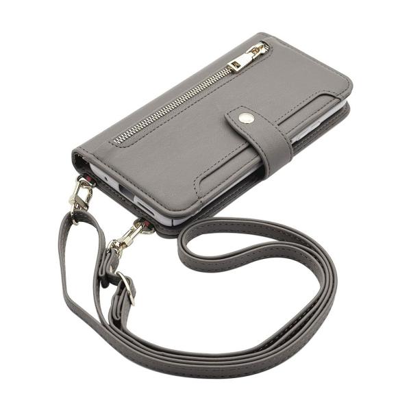 ●商品説明●【商品名】Libero 5G III リベロ 5G3 スマホケース（手帳アッシュグレー)斜めがけ スマホショルダー 手帳型 ストラップ付き くすみカラー【対応機種】Libero 5G III【素材】（手帳・ストラップ）PUレザー...