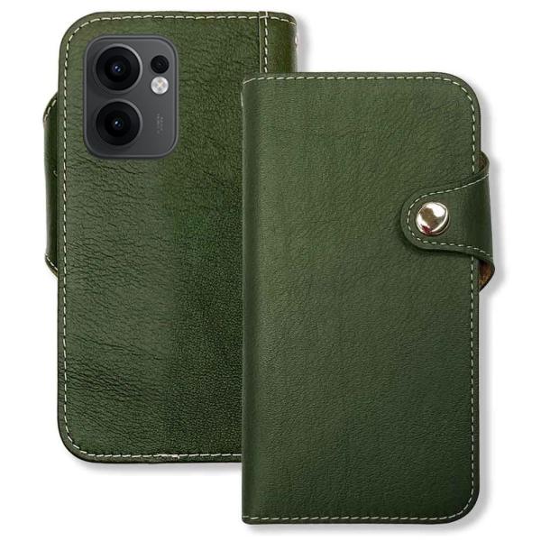 ●商品説明● 【商品名】OPPO Reno13 A 対応 手帳型 スマホケース (グリーン) 本革レザー 無地 横開き 皮 レザーケース カバーラップホール スタンド機能 手帳式 シンプル【対応機種】OPPO Reno13 A【素材】 （手...