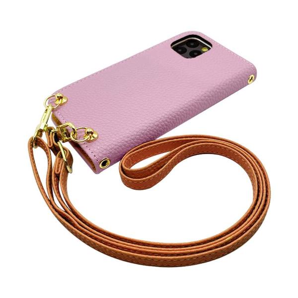 ●商品説明●【商品名】TONE e21 スマホショルダー（手帳バイオレット×ストラップ:アプリコット）カバー 手帳 くすみカラー【素材】合皮PUレザー・マグネット留め具で、カンタンに開閉できます。・ストラップは気軽に付け外しができるフック式...