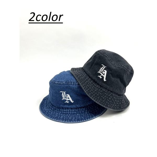バケットハット　2カラー　1.ブルー  2.ブラック   各色 7,700円素材：コットン100%サイズ：one size(フリー)